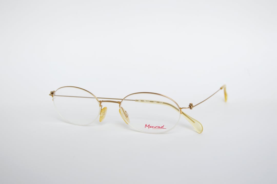 Vintage Eyeglasses MENRAD FMG Unworn Classic Oval Eyewear Half Rimless ...