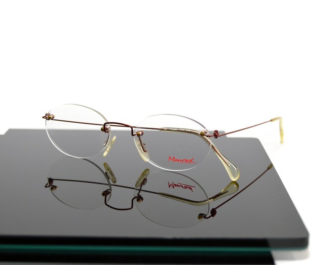 Vintage Rimless Eyeglasses MENRAD by FMG Nos Vgt Classic Rounded Unisex ...