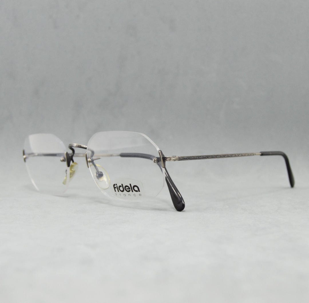 80s 90s Top Vintage Rimless Eyeglasses FIDELA France NOS Unworn Classic ...
