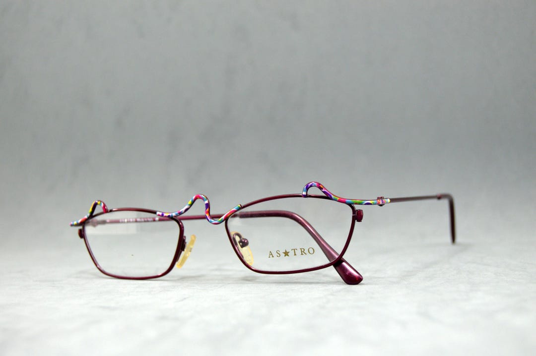 Vintage Metal Eyeglasses ASTRO Line ELITE 08 Italy Fantasy Narrow Shape ...