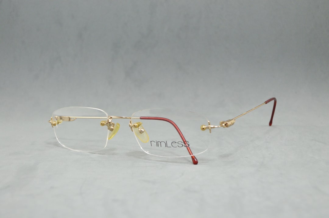 Vintage Rimless Eyeglasses RIMLESS Germany NOS. Unisex Man Woman Rx ...