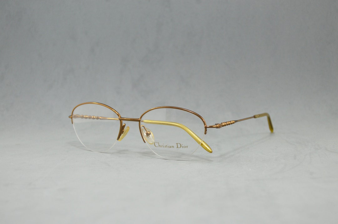 Christian Dior Vintage Metal Half Rimless Woman Eyeglasses 3585 NOS ...