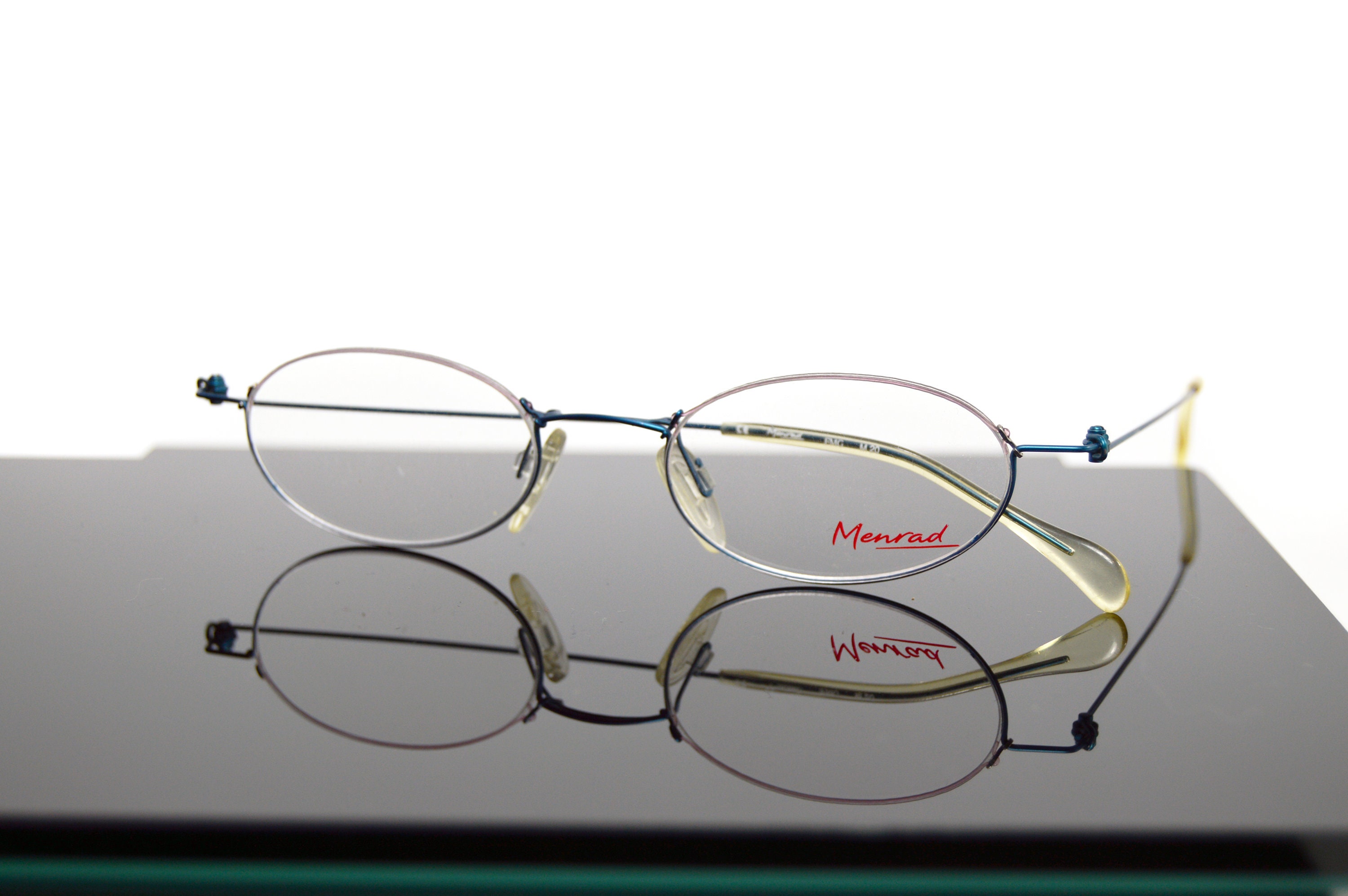 NOS Vintage Eyeglasses MENRAD FMG Unworn Classic Oval Eyewear Half ...