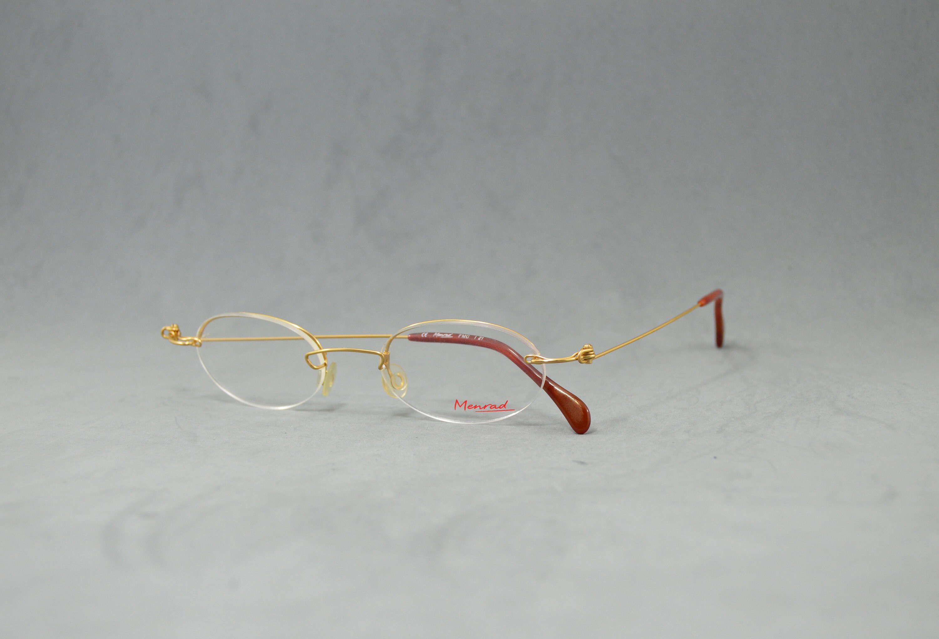 Vintage Rimless Eyeglasses MENRAD by FMG NOS Unworn Classic Rounded ...