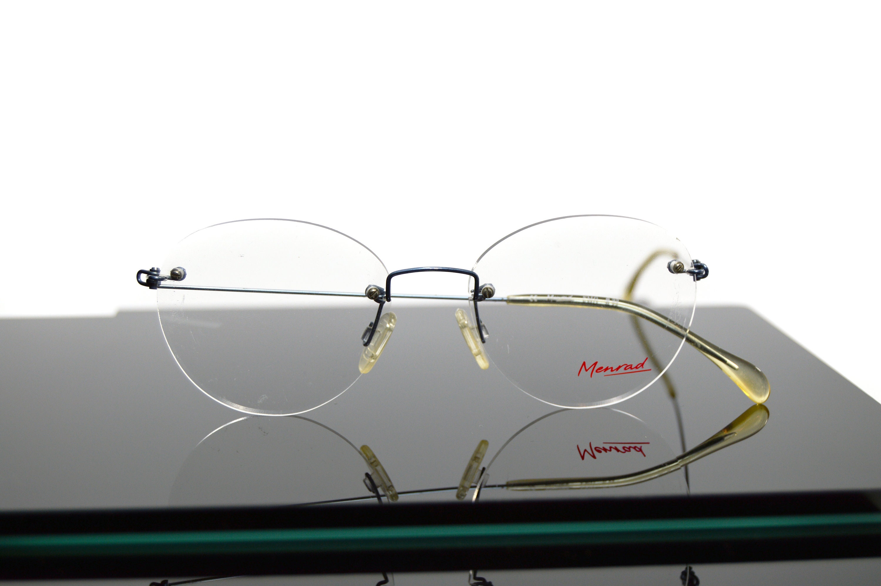 Vintage Rimless Eyeglasses MENRAD by FMG Nos Vgt Classic Rounded Unisex ...