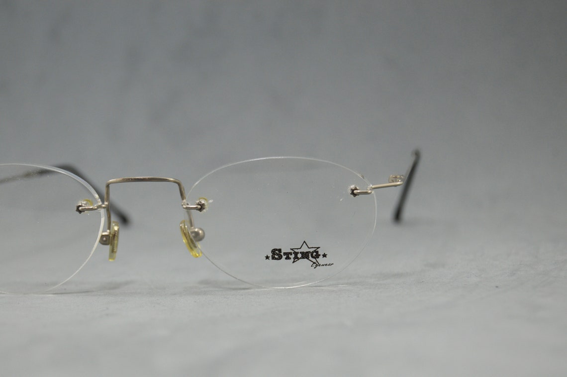 Vintage Rimless Eyeglasses STING NOS Unworn Classic Round Unisex Man ...