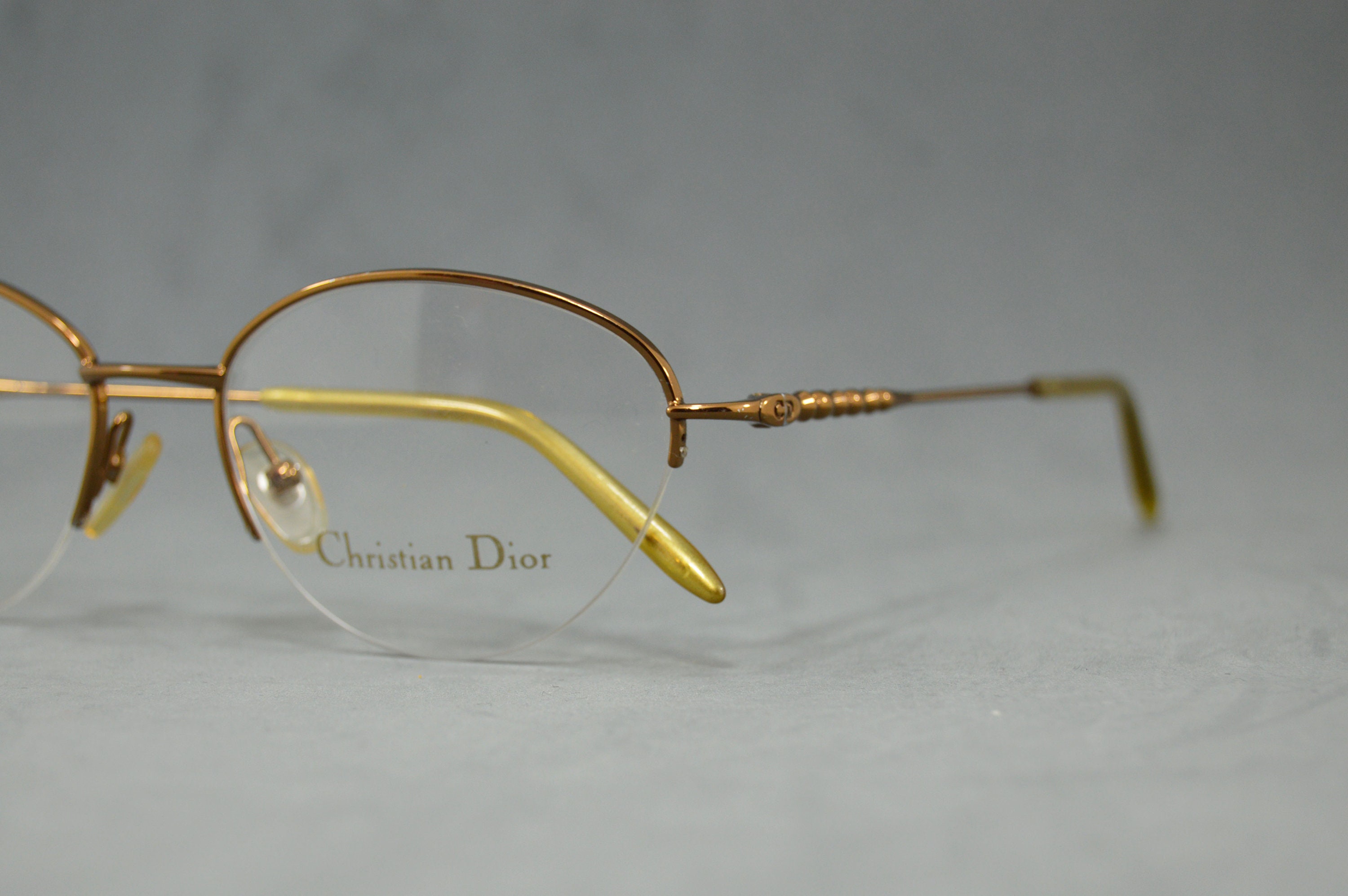 Christian Dior Vintage Metal Half Rimless Woman Eyeglasses 3585 NOS ...