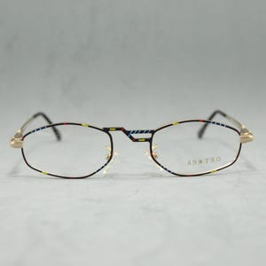 Vintage Metal Eyeglasses ASTRO Line ELITE 5052 Italy Fantasy Narrow ...