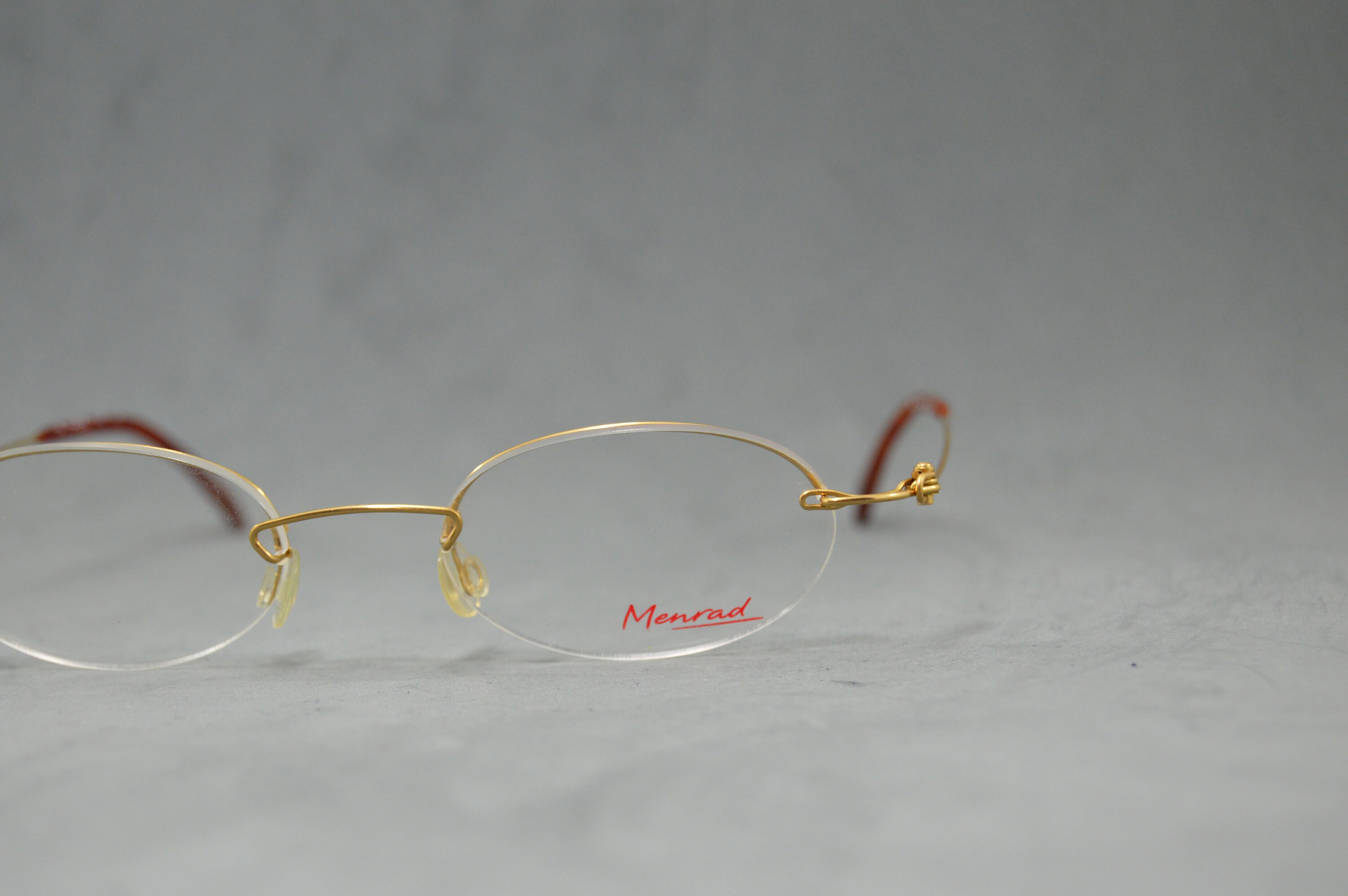 Vintage Rimless Eyeglasses MENRAD by FMG NOS Unworn Classic Rounded ...