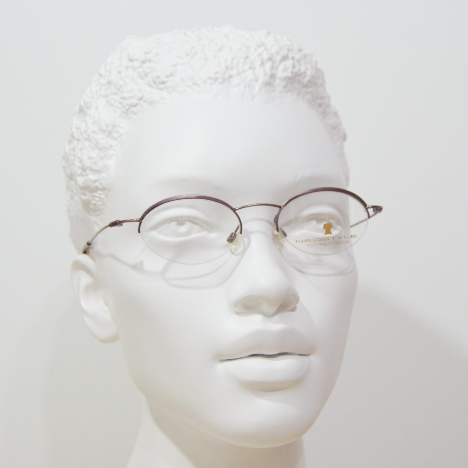 NEOSTYLE TITAN Top Vintage Eyeglasses Halfrimless 90s Academic NOS Urworn Small Rounded Oval ...