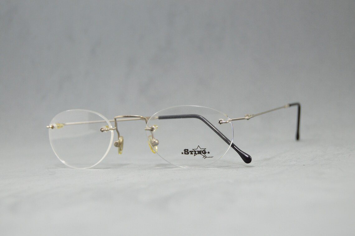 Vintage Rimless Eyeglasses STING NOS Unworn Classic Round Unisex Man ...