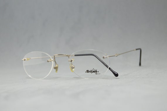 Vintage Rimless Eyeglasses STING NOS Unworn Classic Round Unisex Man Woman Rx Eyewear 90s 00s Silver Black Flexible Stainless Steal Etsy Canada