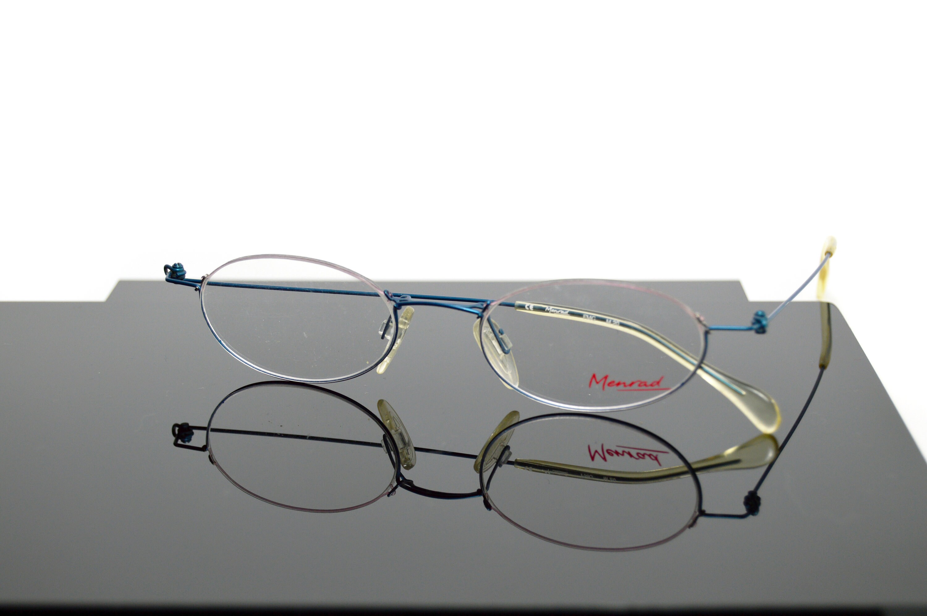 NOS Vintage Eyeglasses MENRAD FMG Unworn Classic Oval Eyewear Half ...