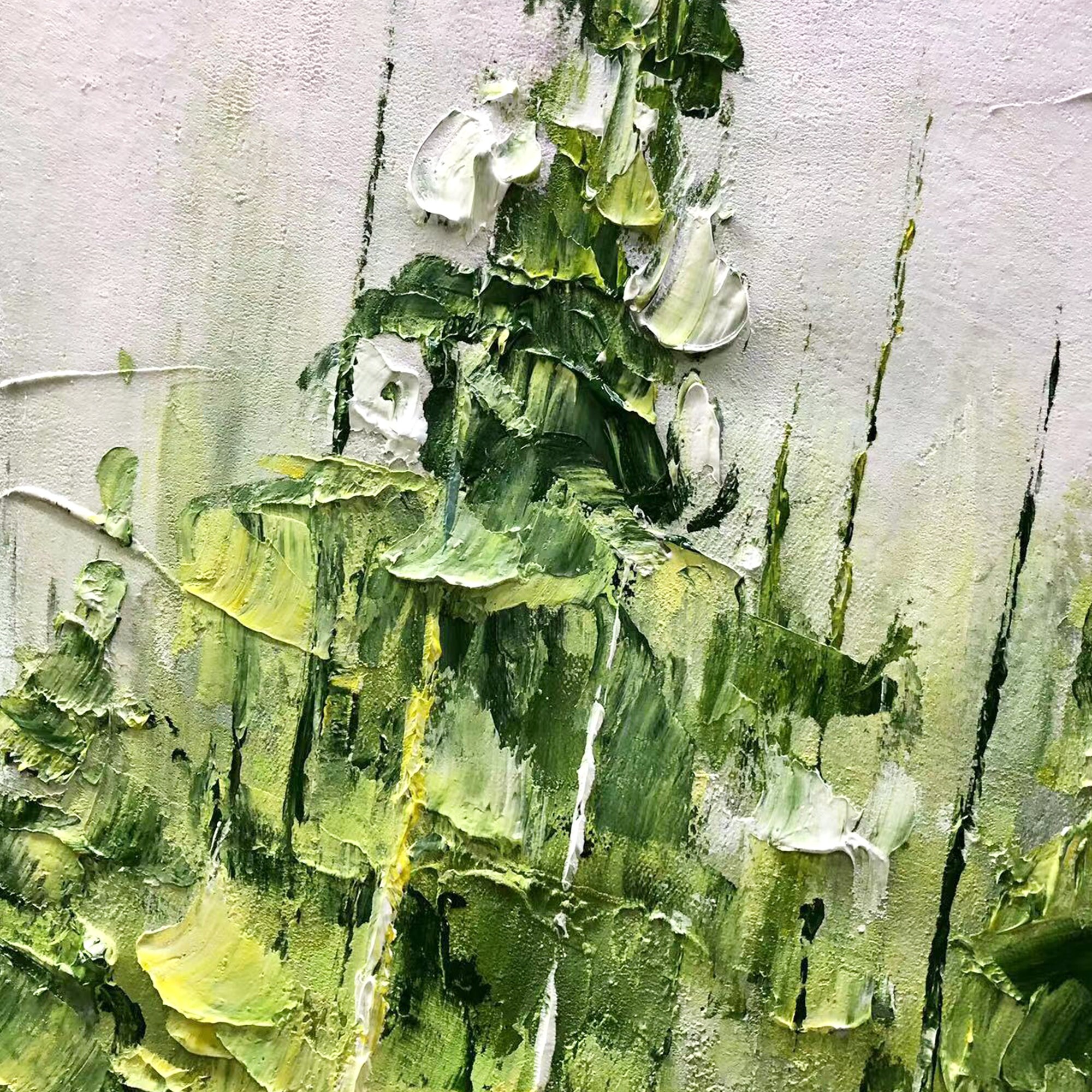 Large Green Woods Landscape Painting, Canvas Hand Custom Artwork ...