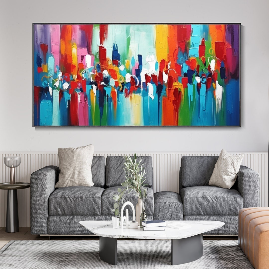 Abstract Graffiti Texture Original Canvas Oil Painting Boho - Etsy