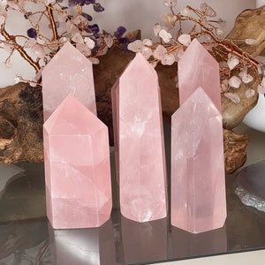 Rose Quartz Towers, Healing Crystals, Polished Pink Crystal Towers ...