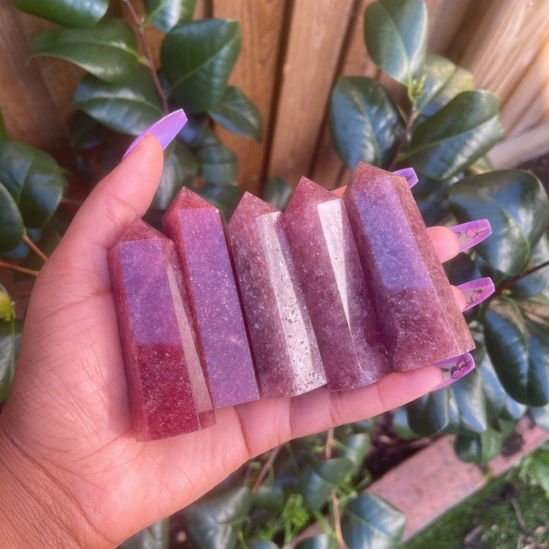 Strawberry Quartz Towers, Healing Crystals, Pink Crystal Towers, Small ...