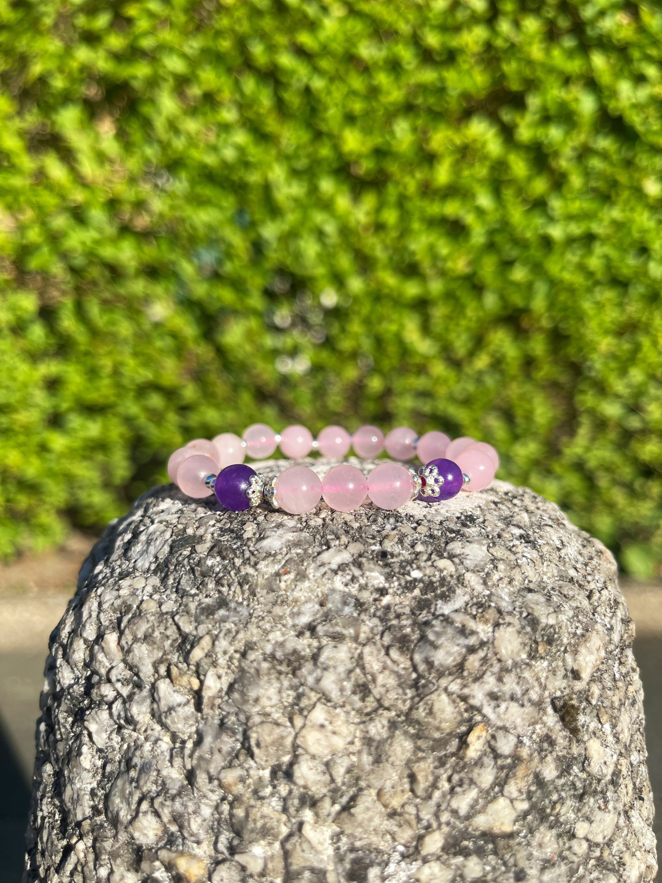 Self-love Bracelet Rose Quartz Amethyst Bracelet Crystal - Etsy