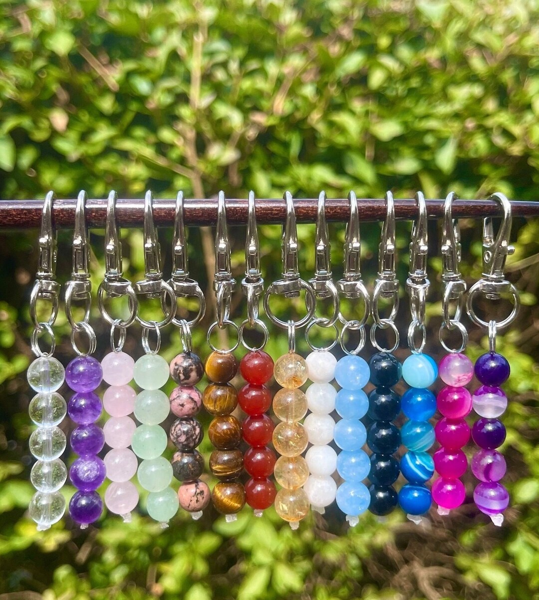 Crystal Beaded Key Chains, Gemstone Jewelry, Customise Charms, Healing ...