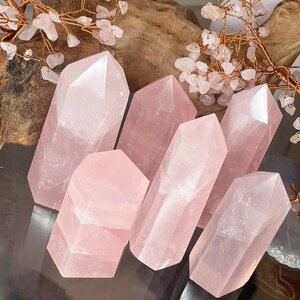 Rose Quartz Towers, Healing Crystals, Polished Pink Crystal Towers ...