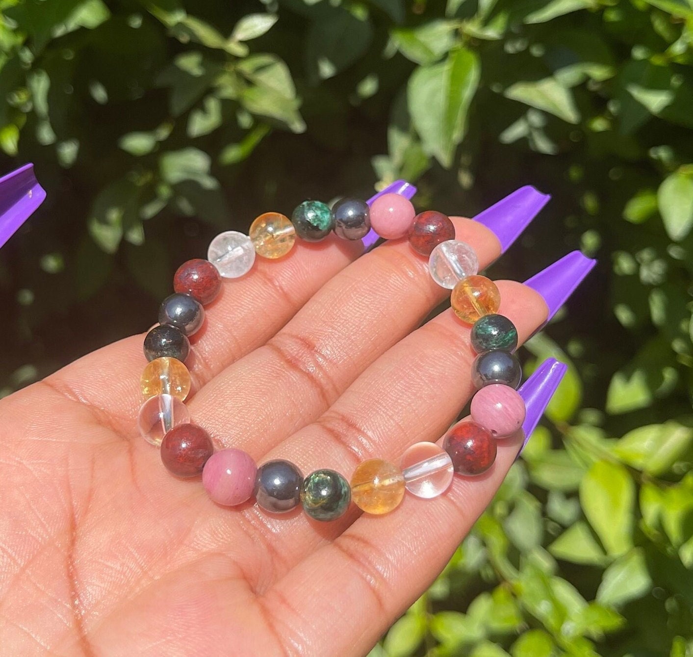 Diabetes Support Bracelet Healing Crystals Immune System Support Gemstone Bracelets Bloodstone Clear Quartz Genuine Natural Stones Etsy
