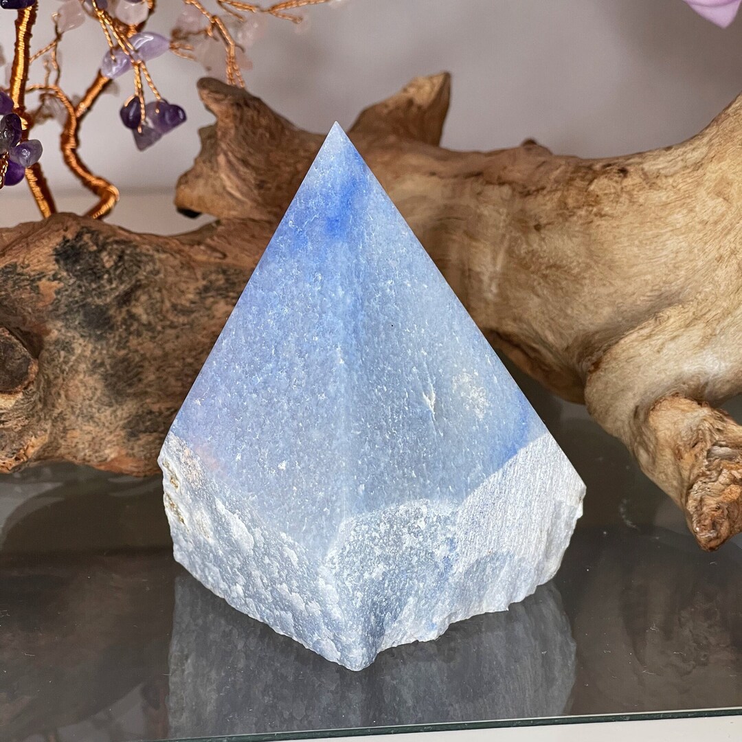 Blue Aventurine Half Polished Half Raw Point, Healing Crystals, Crystal ...