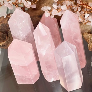 Rose Quartz Towers, Healing Crystals, Polished Pink Crystal Towers ...