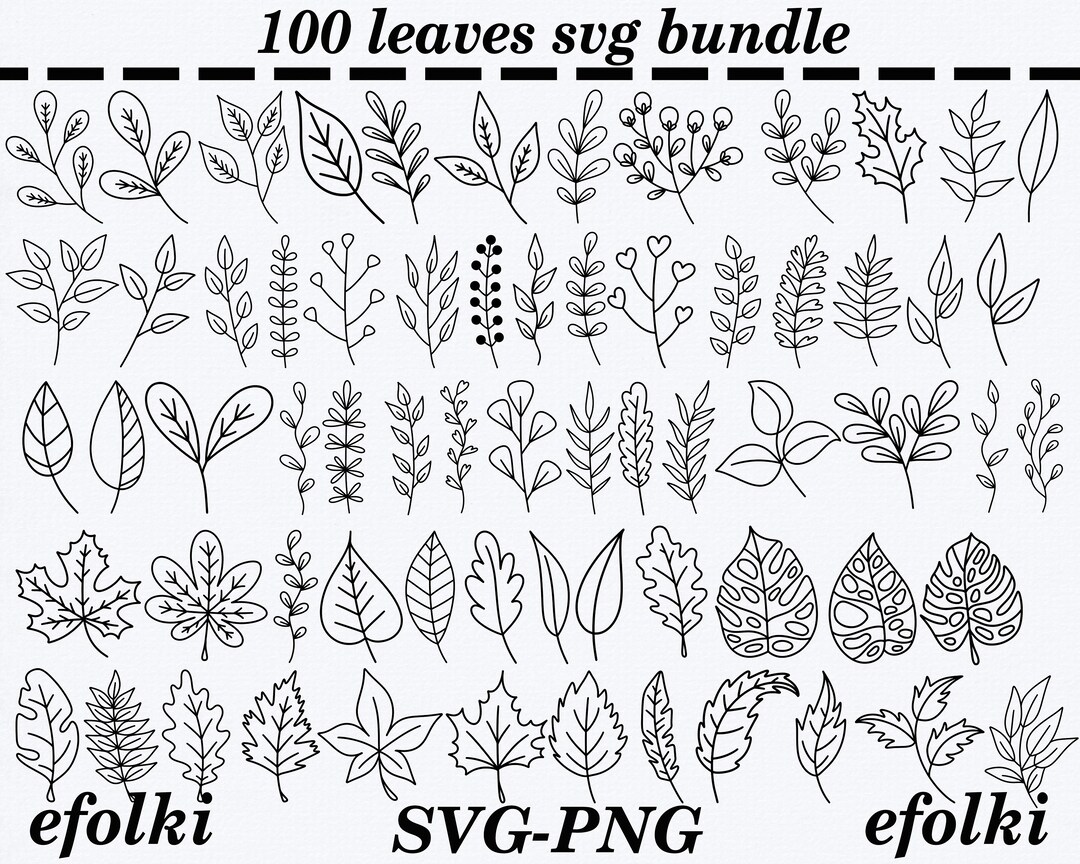 100 Leaves Svg Bundle, Leaf Templates, Plant Svg, Fall Leaves Svg, Fall ...
