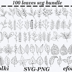 100 Leaves Svg Bundle, Leaf Templates, Plant Svg, Fall Leaves Svg, Fall ...