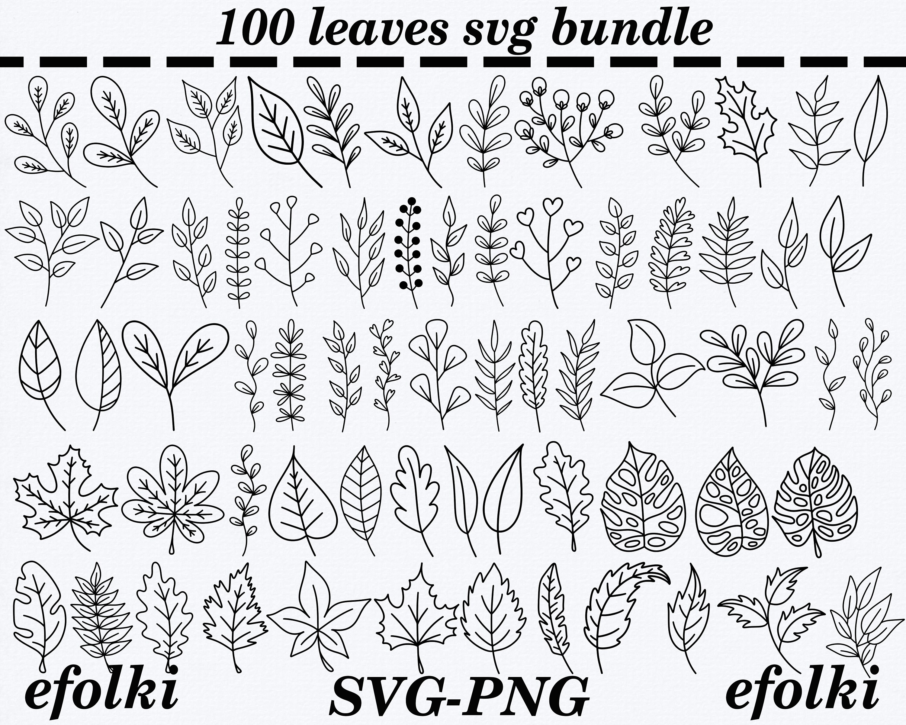 100 Leaves Svg Bundle Leaf Templates Plant Svg Fall Leaves - Etsy