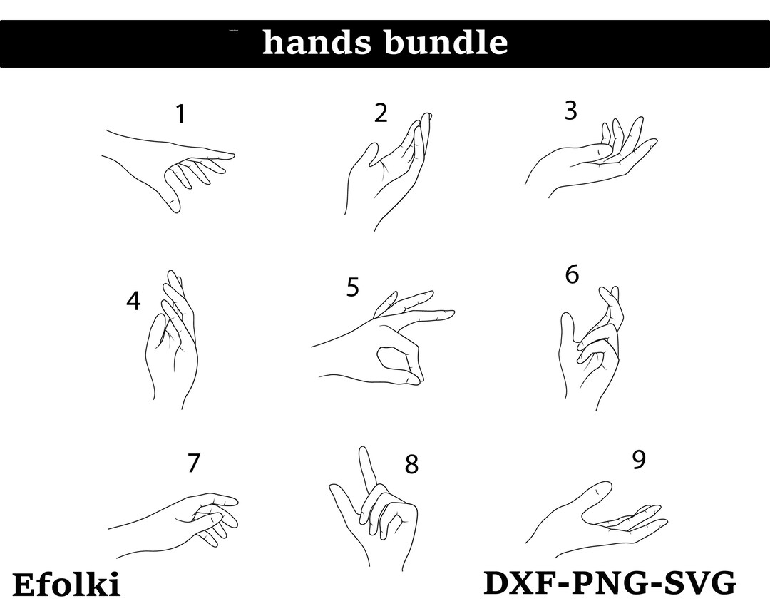 Hands Line Art Bundle SVG Hand Elements Bundle Hands Simple - Etsy