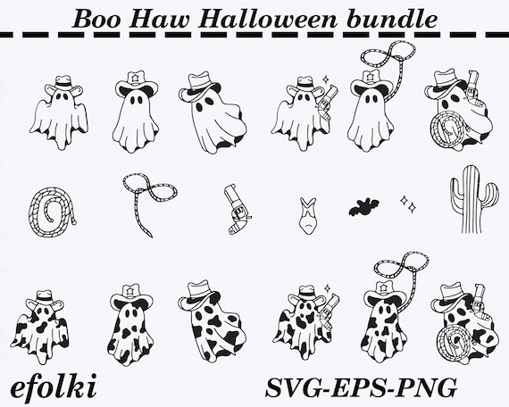 Boo Haw Ghost SVG Bundle Halloween Svgspooky Svg Funny - Etsy