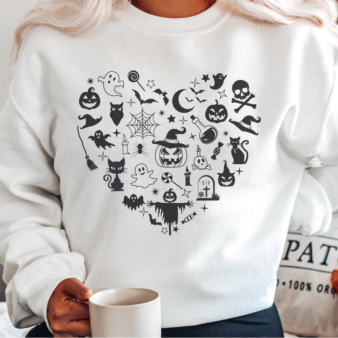 Ghost Heart SVG, Spooky Season Svg, Halloween Svg, Heart Halloween Svg ...