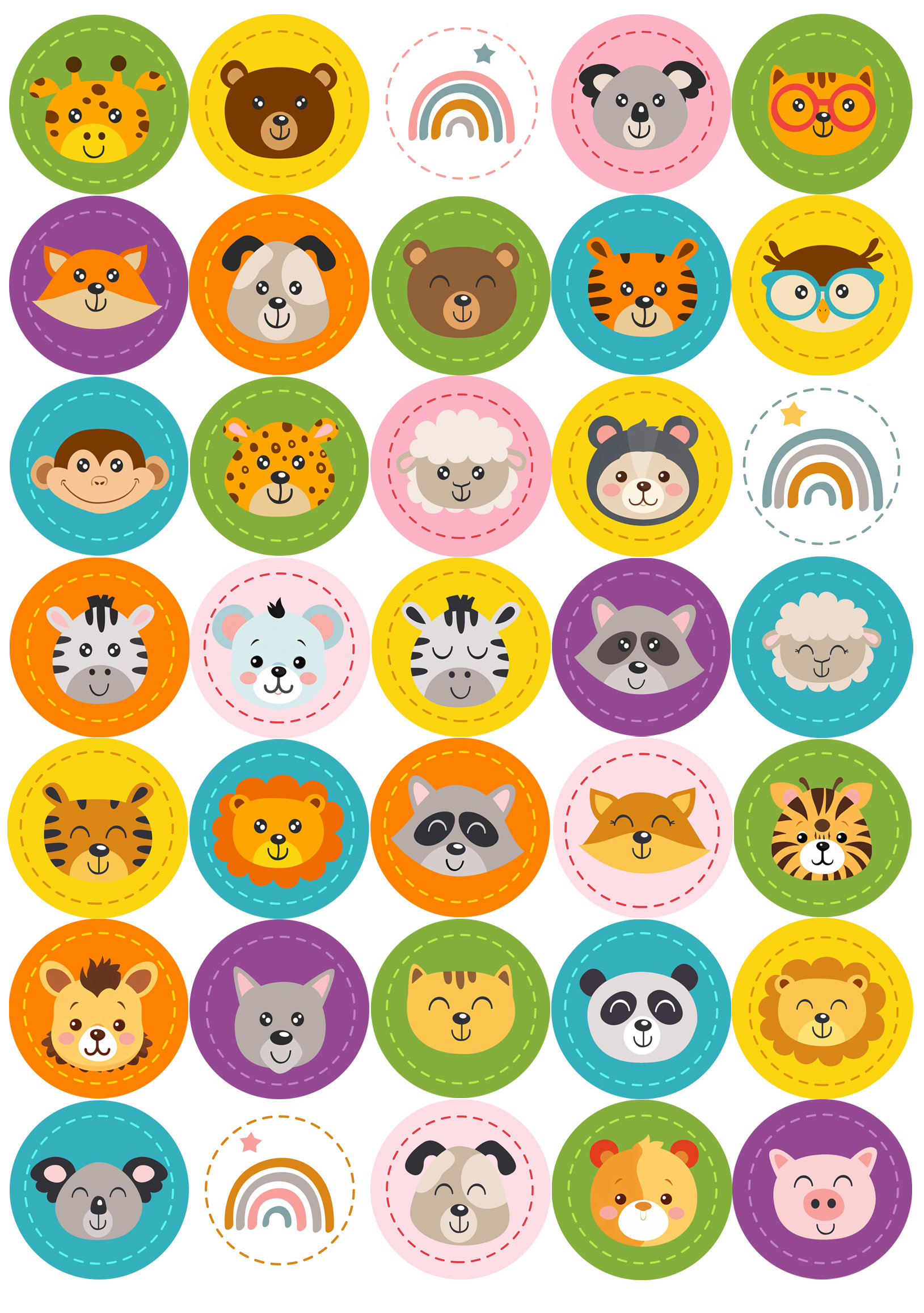 Reward System Jungle Animals 70 Stickers. 3 Large Reward Cards 2 Sheets ...