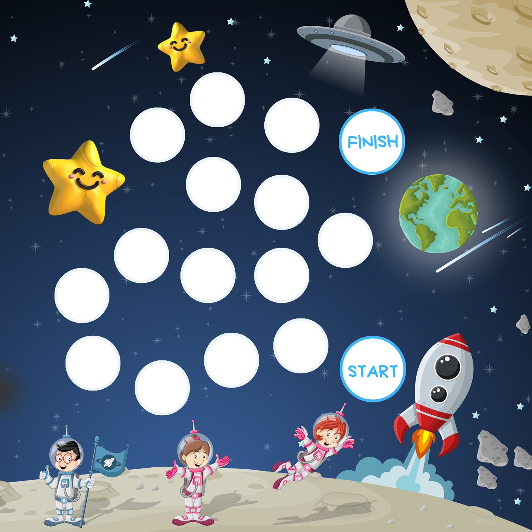 Reward System Space + 96 Stickers. 2 Double-sided Reward Charts + 2 ...