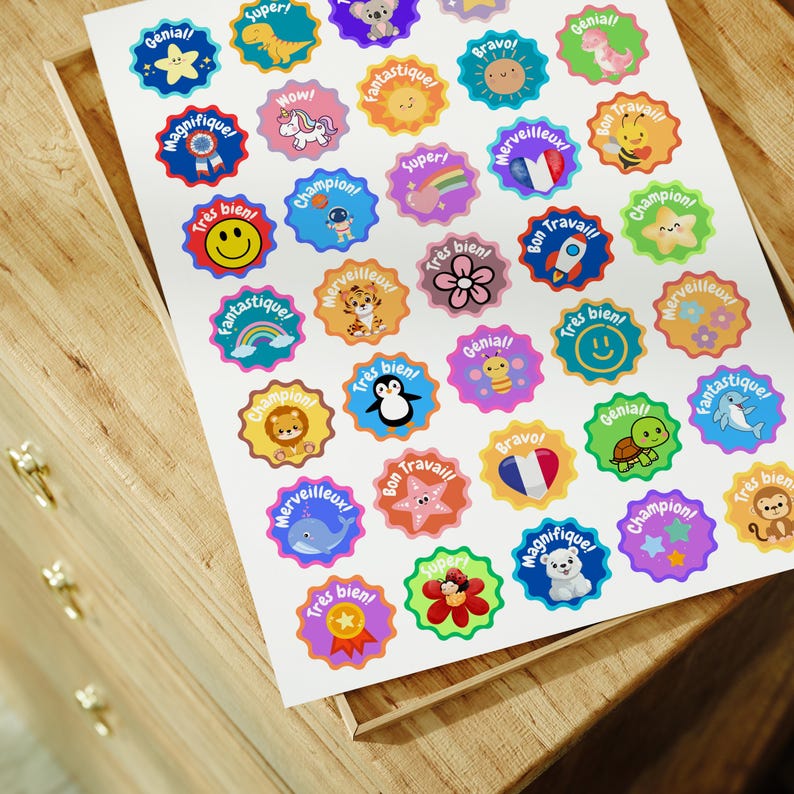 French Language Reward Sticker Sheet | Motivational & Educational ...