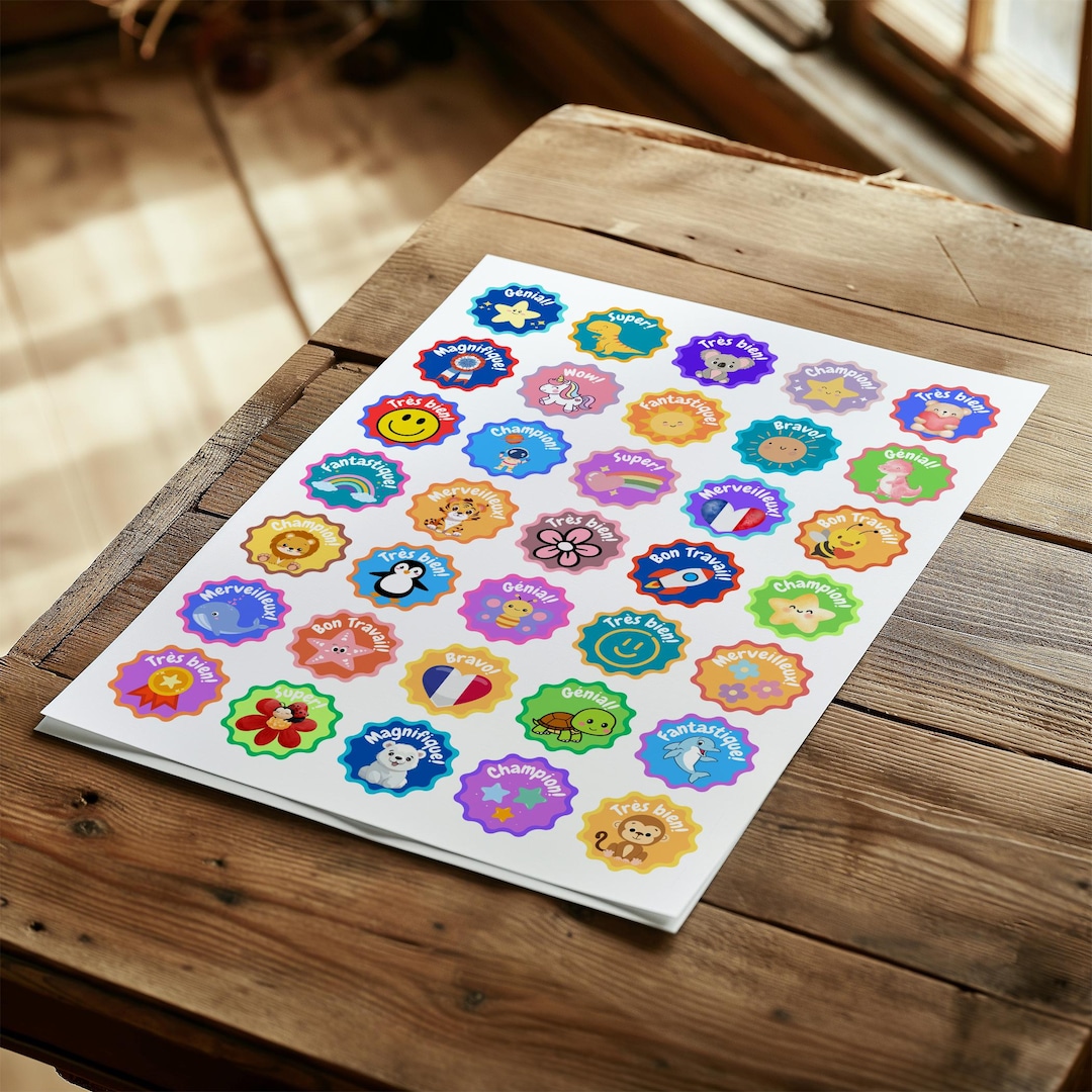 French Language Reward Sticker Sheet | Motivational & Educational ...