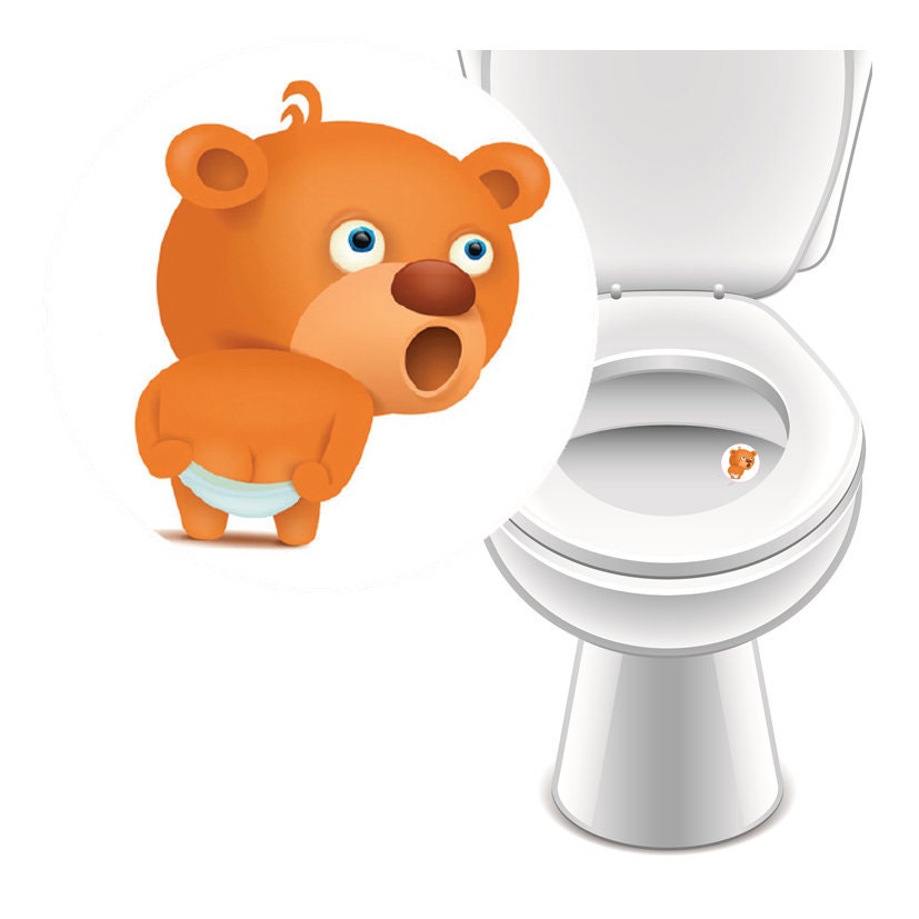 Potty Stickers Cute Animals - 4 Stickers - Urinal Target Stickers ...