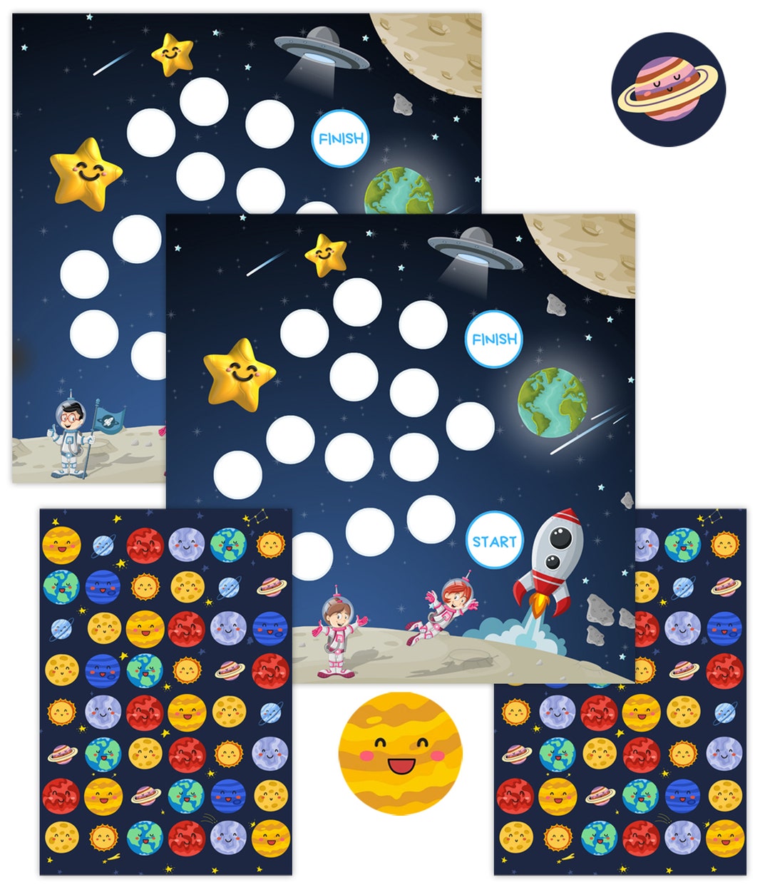 Reward System Space + 96 Stickers. 2 Double-sided Reward Charts + 2 ...