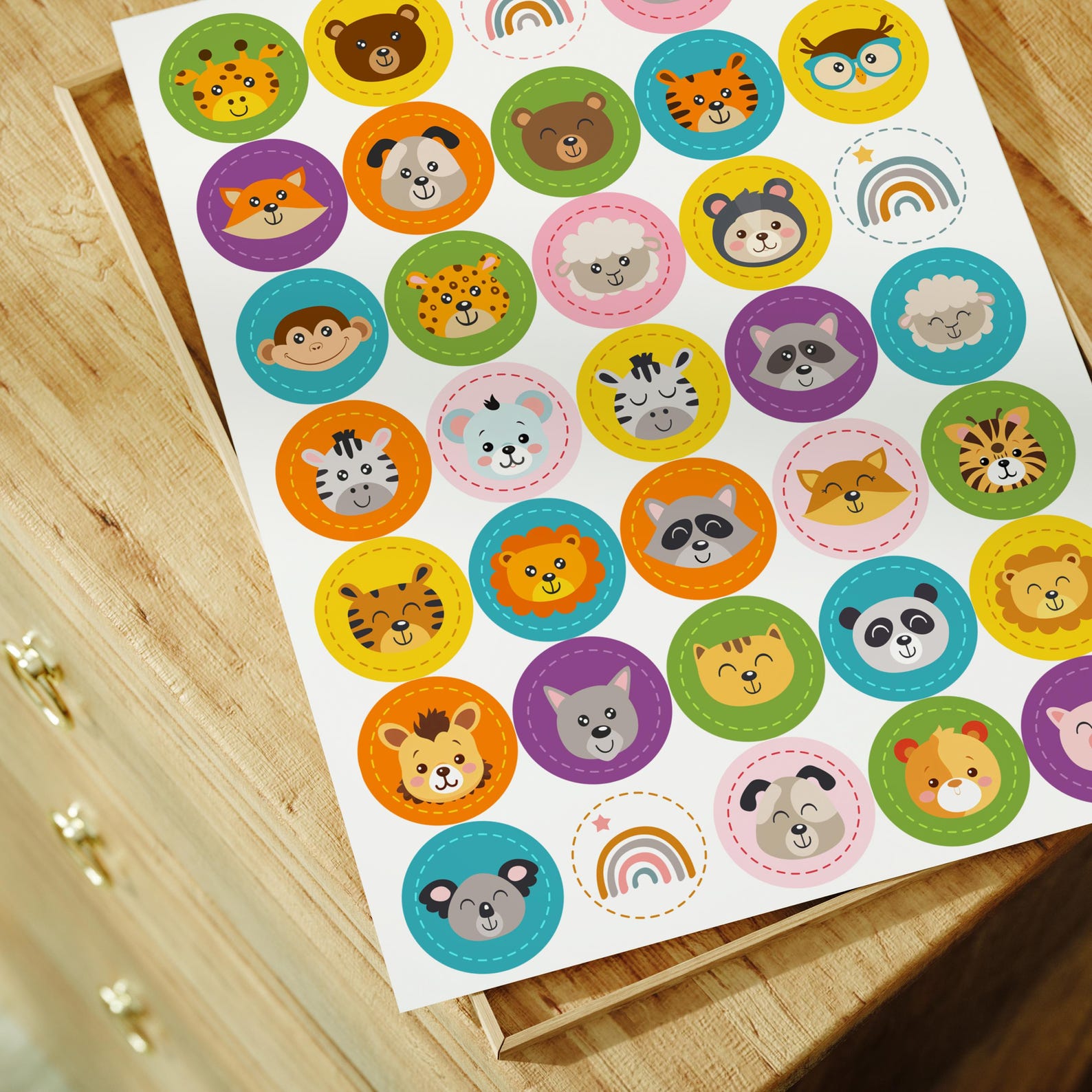 Sticker Sheet Animal Heads - Kids Stickers - Sticker Sheet - Stickers ...