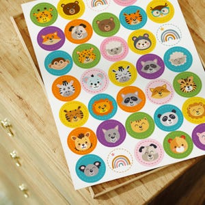 Sticker Sheet Animal Heads - Kids Stickers - Sticker Sheet - Stickers ...