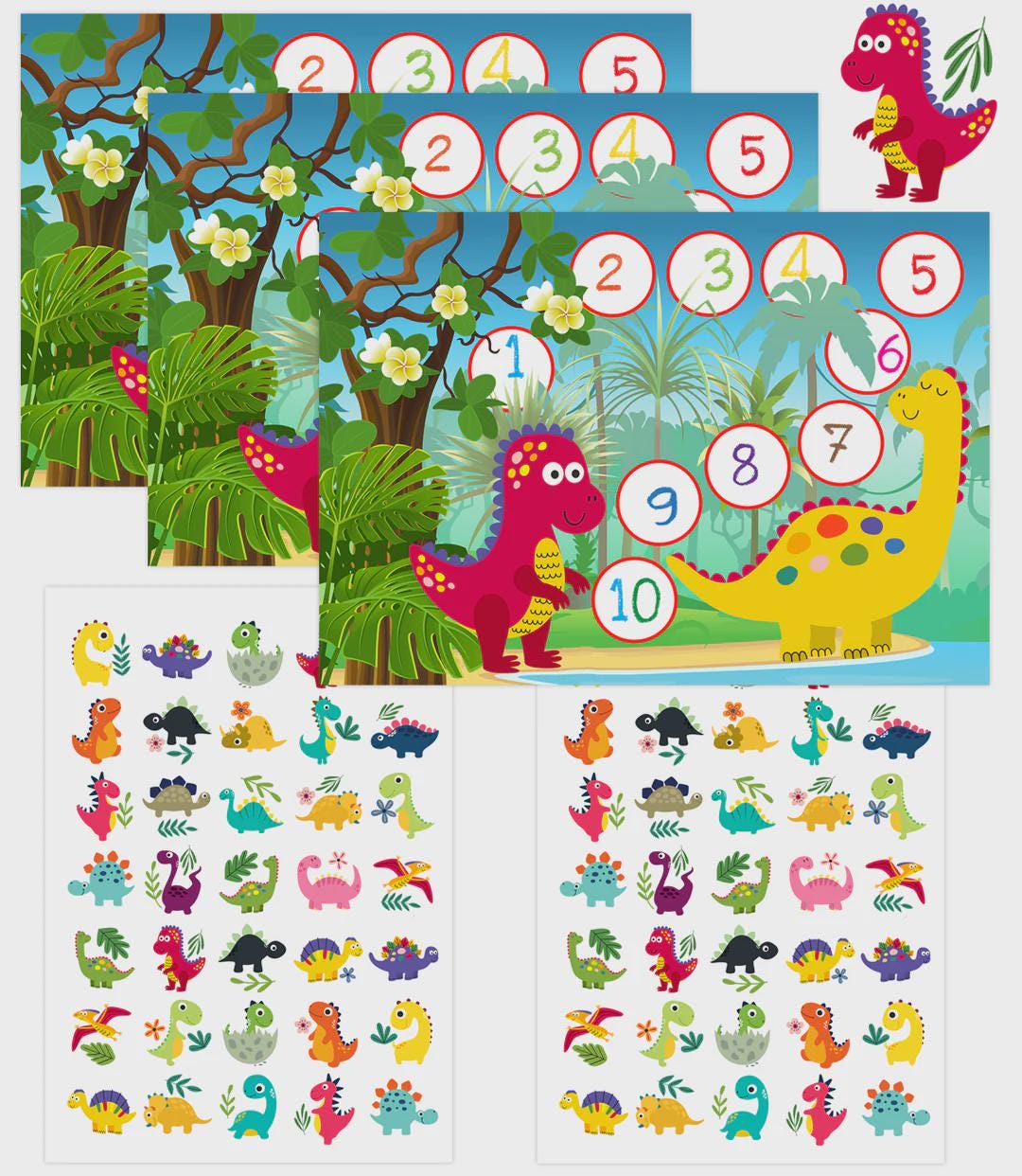 Reward Charts Dino + 70 Stickers - 3 Large Incentive Cards + 2 Sticker ...