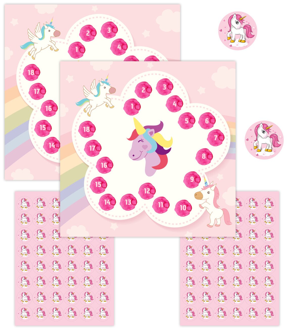 Reward Chart Unicorn With Stickers - 2 Reward Charts + 2 Sticker Sheets ...