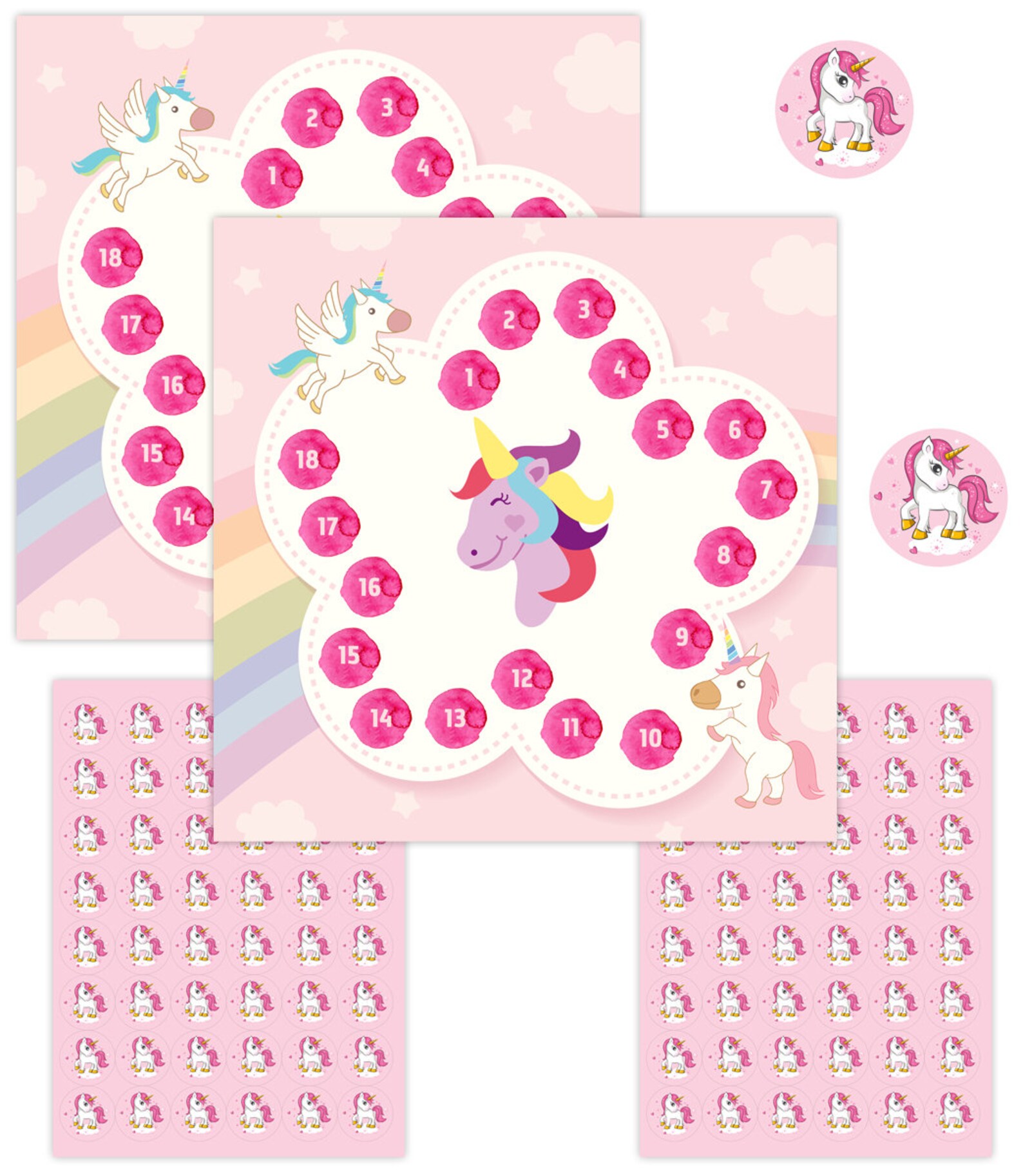 Reward Chart Unicorn With Stickers - 2 Reward Charts + 2 Sticker Sheets ...