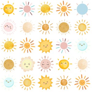 Sticker Sheet Cute Suns - Kids Stickers - Sticker Sheet - Stickers ...