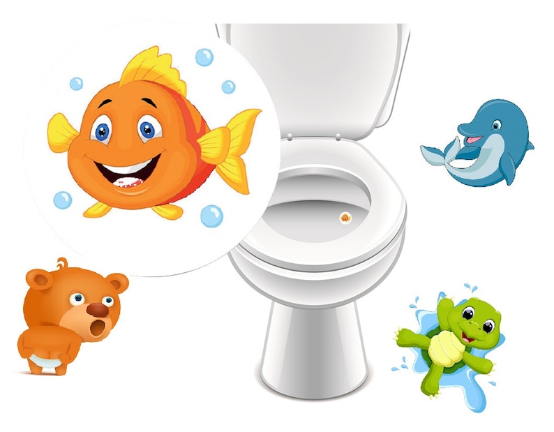 Potty Stickers Cute Animals - 4 Stickers - Urinal Target Stickers ...