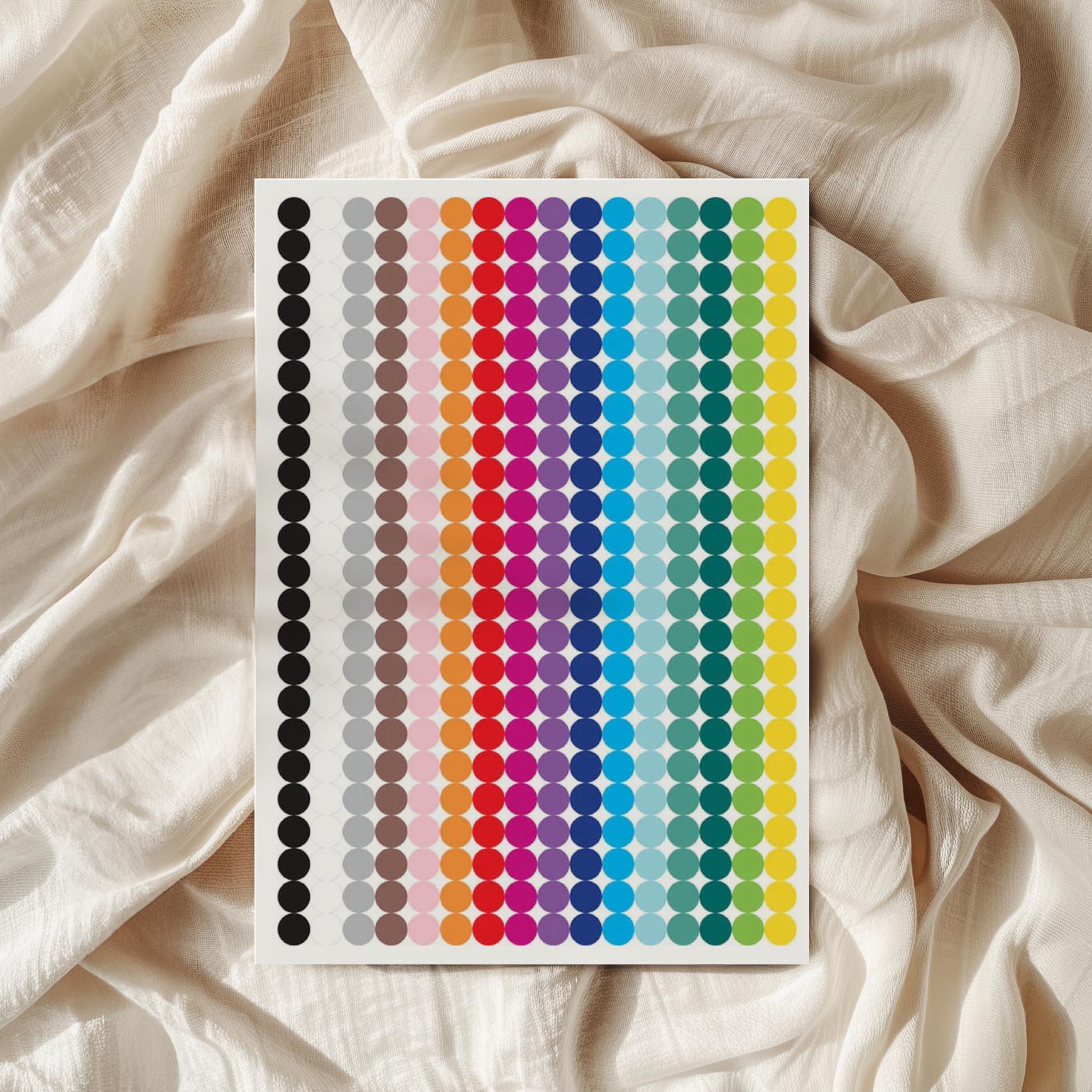 Dots Stickers in 16 Colors. 3 Dot Sticker Sheets - Label Stickers ...