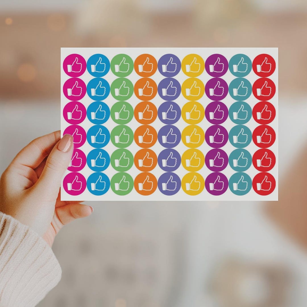 54 Thumbs up Stickers - Positive Reward Stickers - Incentive Stickers ...