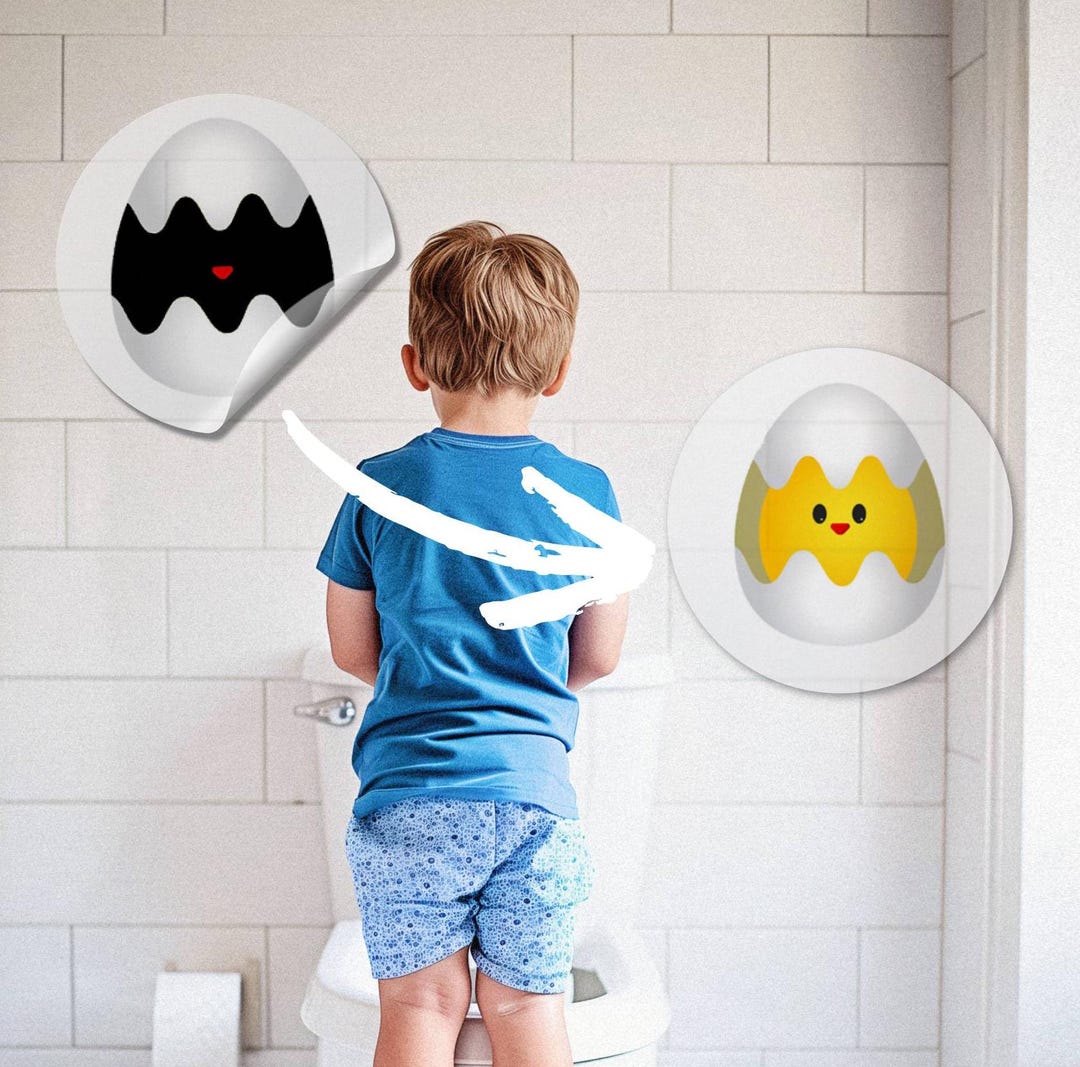 Color Changing Urinal Stickers Egg. 3 Urinal Target Stickers. Potty ...