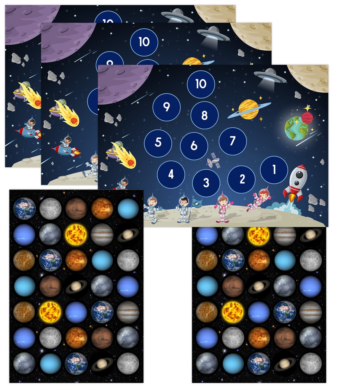 Reward System Space + 70 Stickers. 3 Large Double-sided Reward Charts ...